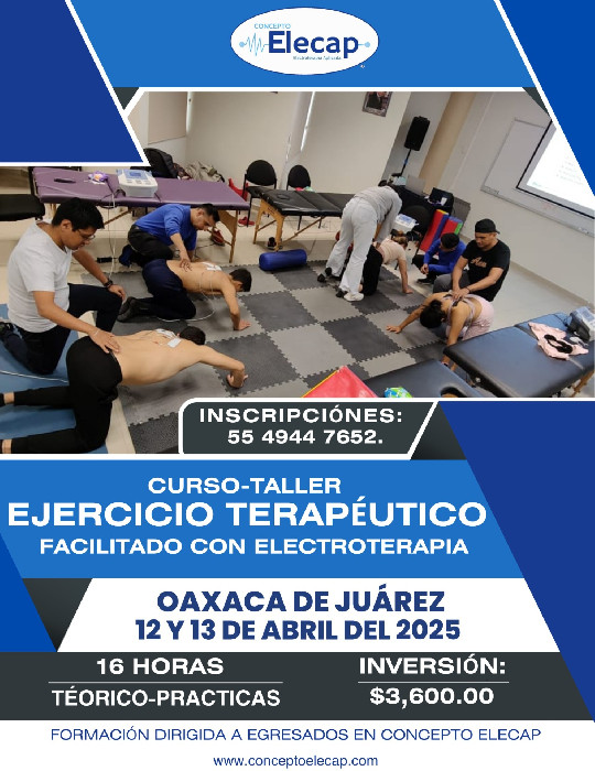 Ejercicio terapéutico facilitado con electroterapia Oaxaca de Juárez 2025 :: Concepto Elecap
